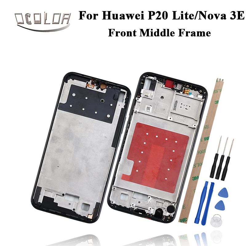 ocolor For Huawei Nova 3E Front Middle Frame For Huawei P20 Lite Phone Housing Case Front Frame ...
