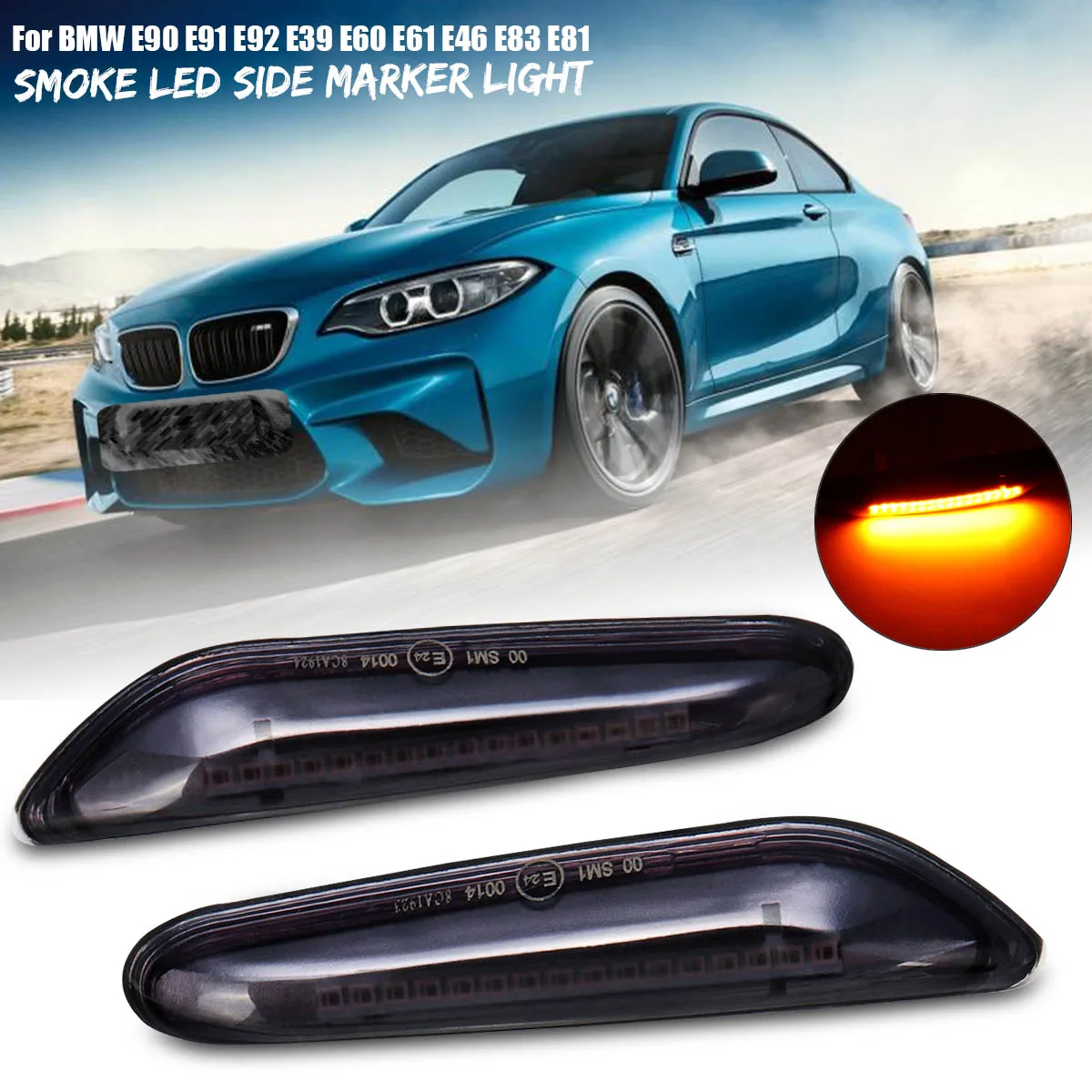 Luz LED de posición lateral para coche, indicador de agua corriente, intermitente, para BMW E90 ...