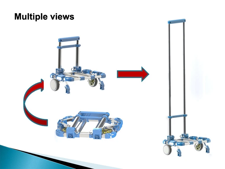 A4 Size Mini Folding Portable hand trolley Luggage Trailer Supermarket ...