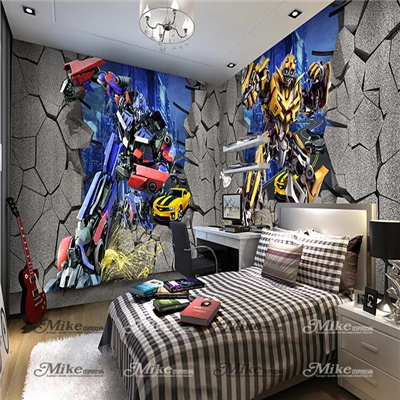 Transformers 3 d large murals cartoon children room theme room Internet ...