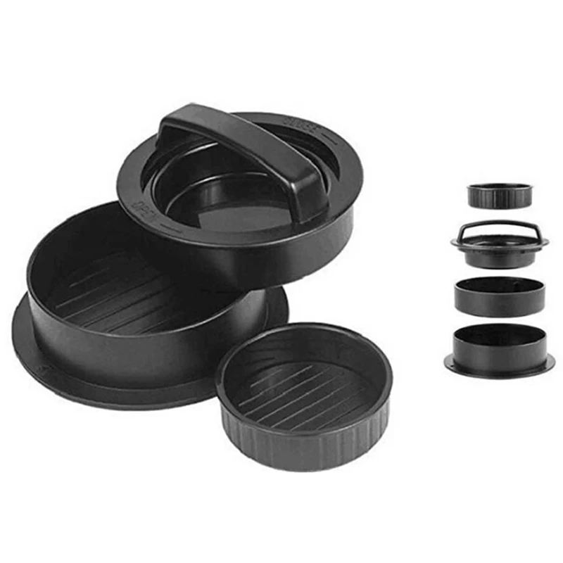 3pcs/set Round Shape Hamburger Mold Plastic Meat Burger Press Mold Beef ...