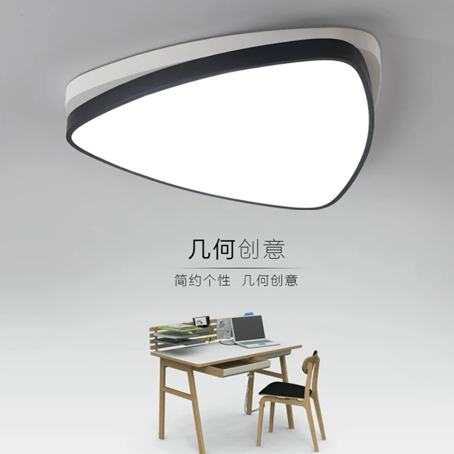 Modern triangle LED panel surface mounted ceiling lamp White/Black ...