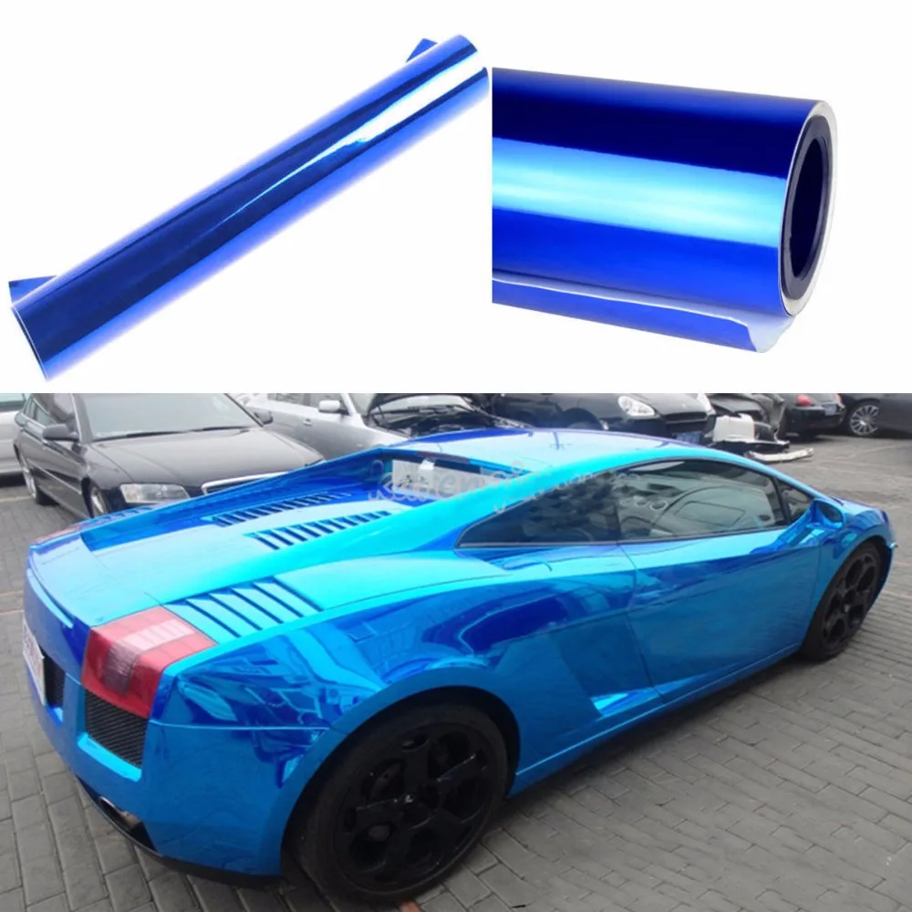 50cm 152cm Car Styling Reflective Metal Glossy Vinyl Wrap Skin Full