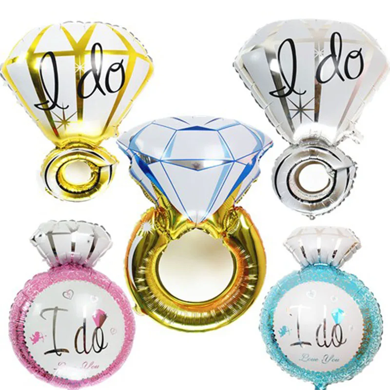 Globos de boda de gran tamaño, anillo de diamante, globos de aluminio ...