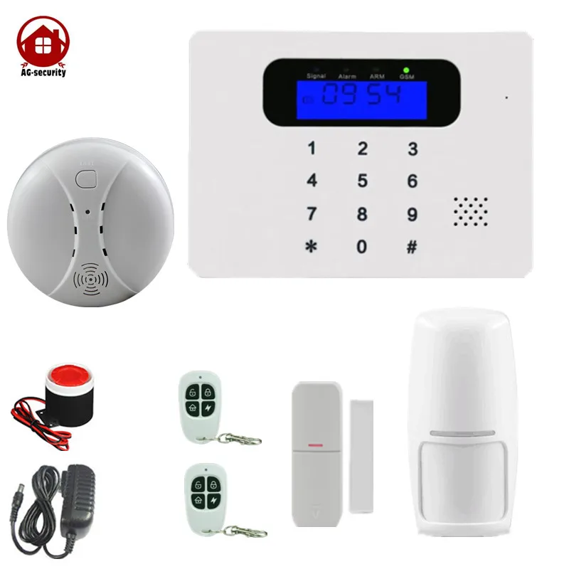 AG security Home GSM alarm system with Free APP 99 wireless zone 2 wired zone SMS Dial AUTO ...