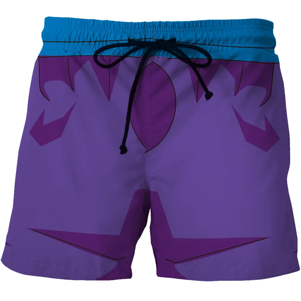 Purple Blue 3D Mens Summer Light Shorts S To 6xL Running Jogging Beach ...