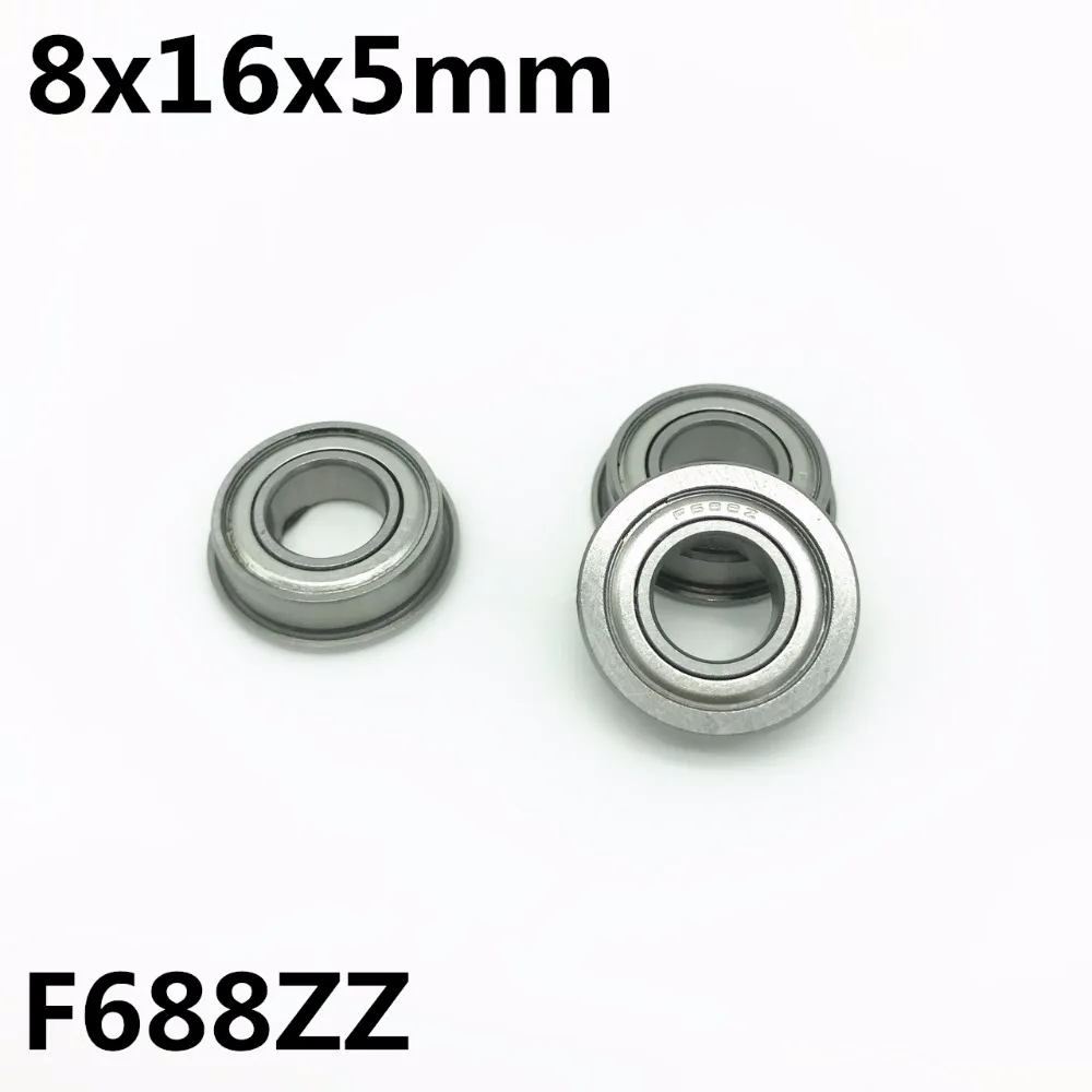 50Pcs F688ZZ 8x16x5 mm Flange Bearings Deep Groove Ball Bearing High ...