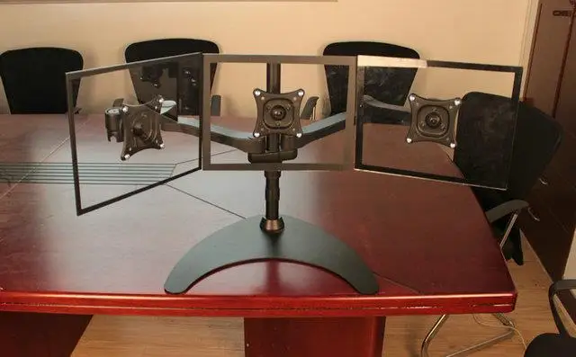 13 24" Triple Screen LCD Monitor Holder Multifunctional Desktop Stand ...