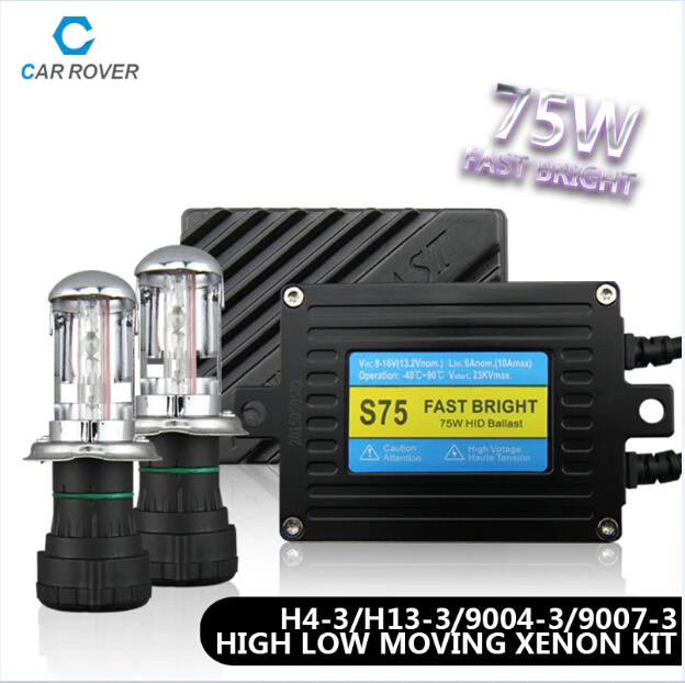 S75 Fast Bright xenon lamp h4 kit xenon 75W kit Xenon HID Ballast H4 ...