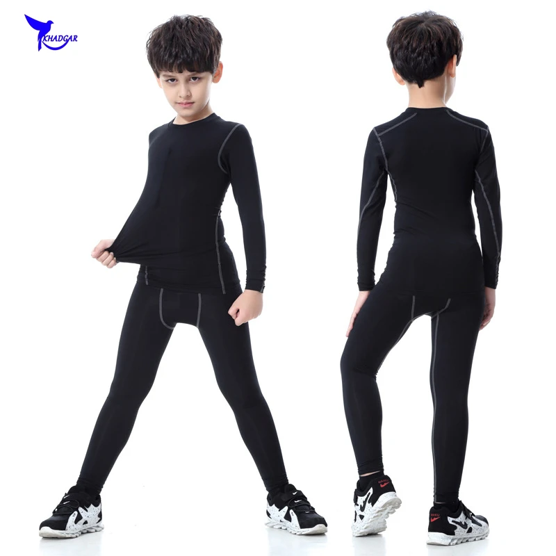 Gym-Kids-Elasticity-Compression-Long-Sleeve-Jogging-Set-Children-Boys ...