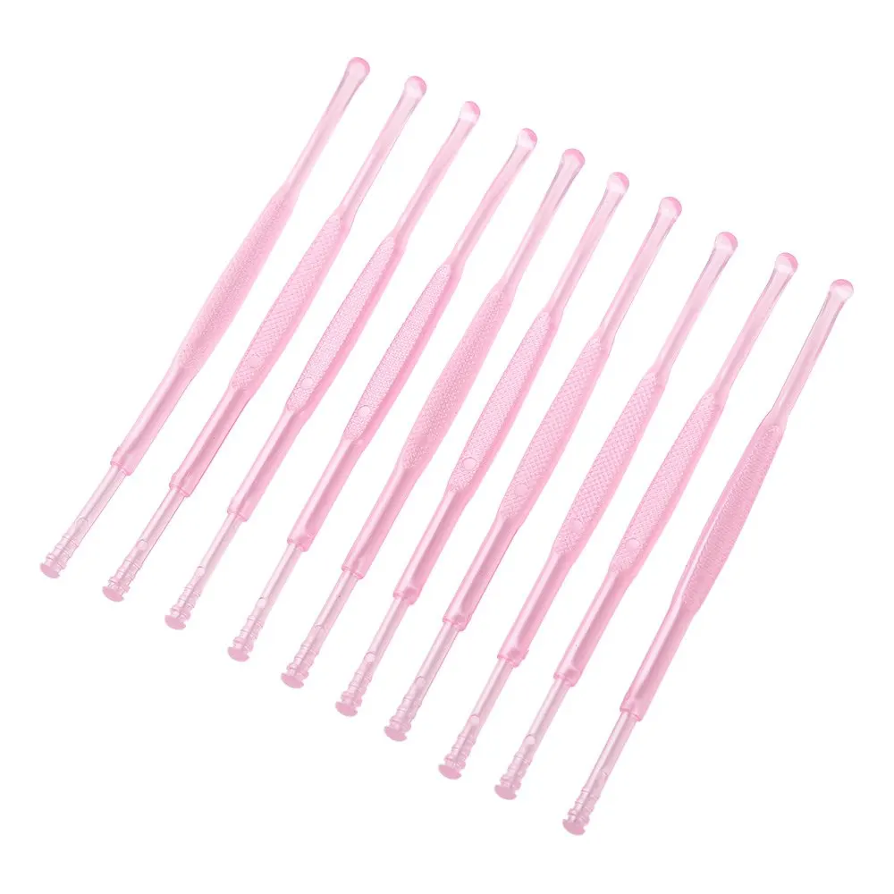10pcs Pink Color Earpicks Two Ends Wax Curette Remover Cleaner Pro ...