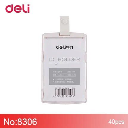 Deli-литьевая горизонтальная именная бирка/ID значок/IC карта/держатель ...