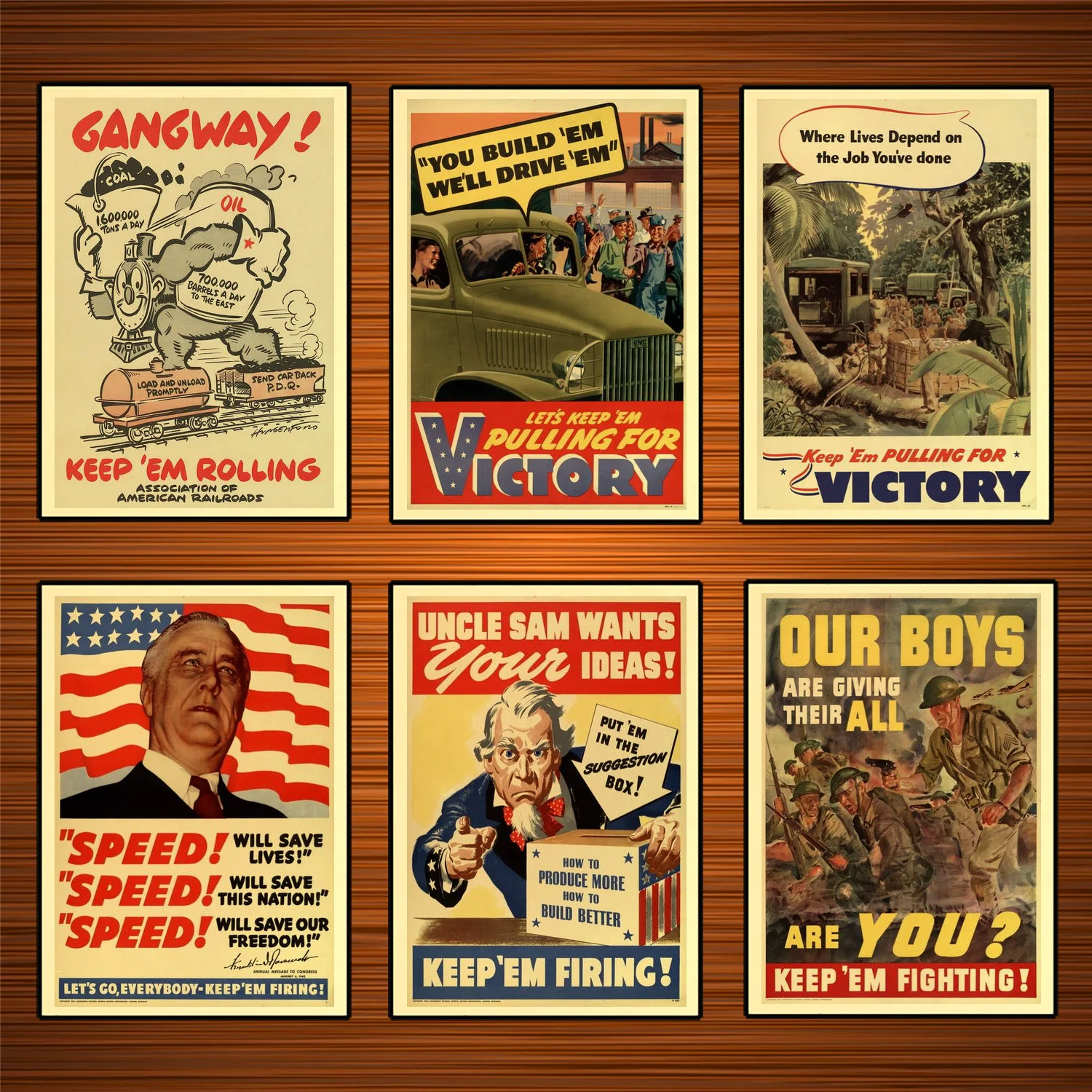 Vintage USA WW2 Production Propaganda Poster Our Boys Are Giving All ...