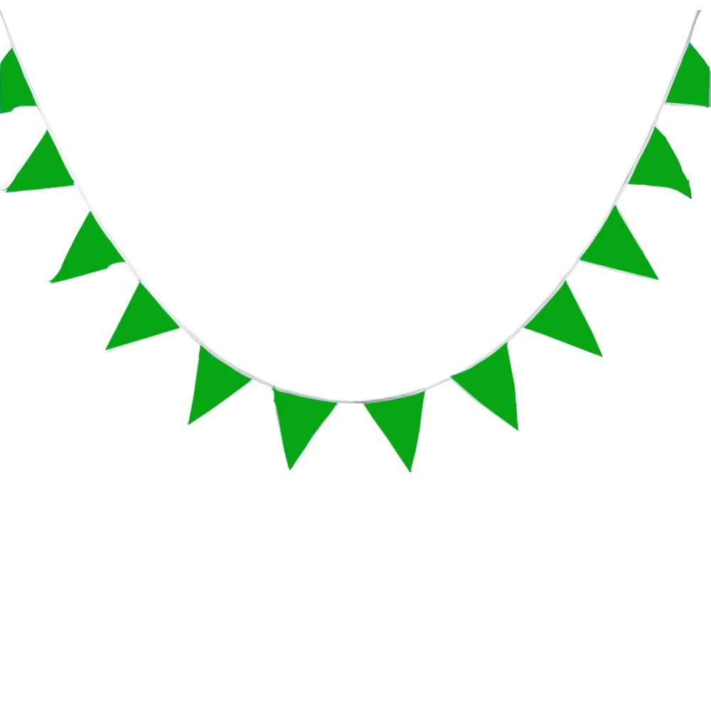 New High quality Pure Green Flags Birthday Stain Silk Bunting Banners ...