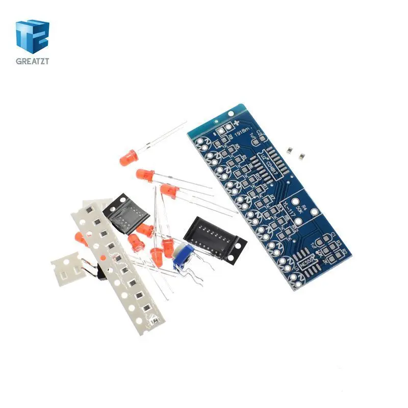 NE555+CD4017 Running LED Flow LED Light Electronic Production Suite DIY ...