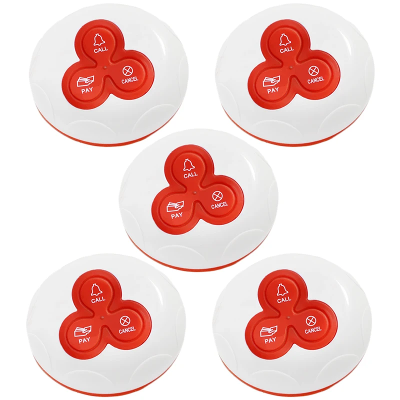 5-pcs-Wireless-Calling-Bell-Pager-Call-Button-Transmitter-Calling ...