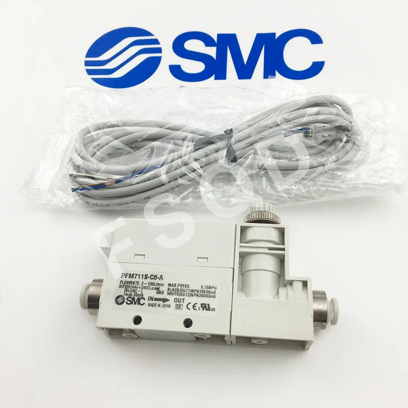 Smc 2-color Display Digital Flow Switch Vacuum Generator Pneumatic Components Pfm711s-c6-a ...