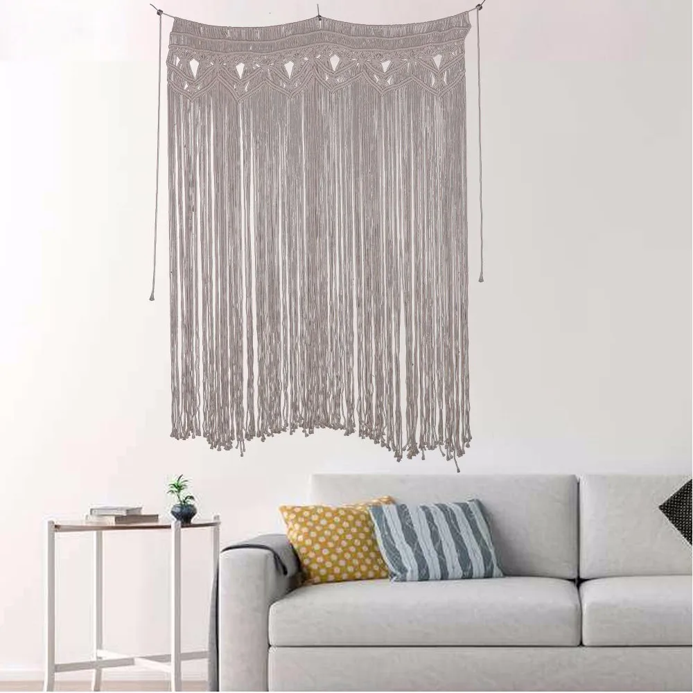 Макраме настенный гобелен 180x150 см хлопок ручной работы Тканые настенные гобелены большой Бохо