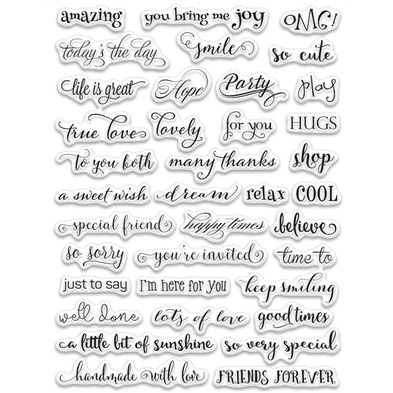 Lovely For You English Words Transparent Clear Silicone Stamp For Diy ...