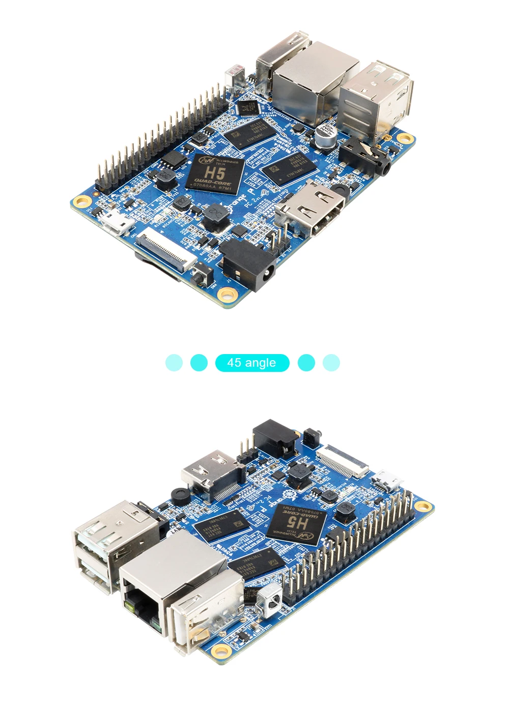 Orange Pi PC2 H5 64bit Quad-core 1GB DDR3 1000Mbps LAN HDMI