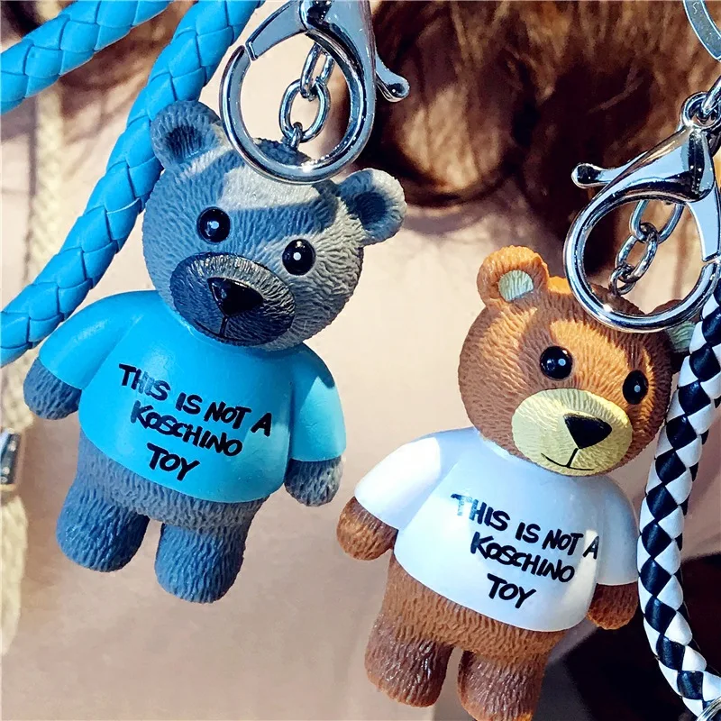 2018 New Fashion Mini Teddy Bear Key Chain For Women Bag Key Ring Shout ...