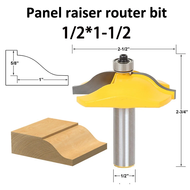 Panel Raiser Router Bit Shallow Bevel 1/2 Inch Shank for Wood carving ...