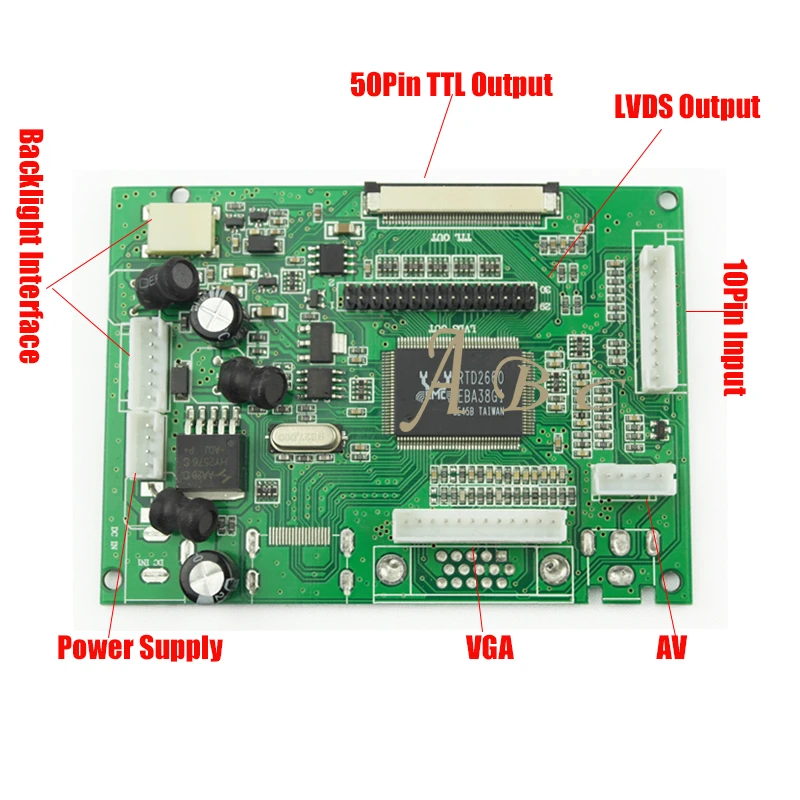 Vga Av 50p Ttl Lvds Parallel Rgb Controller Board Module Monitor Kit ...