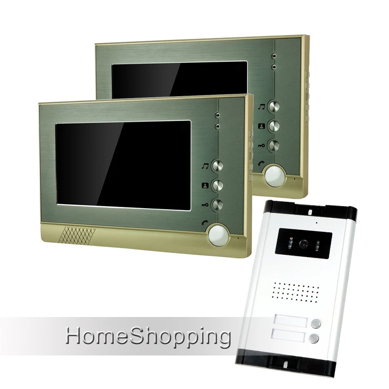 FREE SHIPPING New 7" TFT Screen Video Intercom Door Phone System + 2 ...