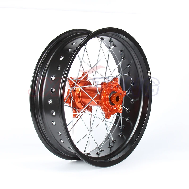 5.0*17" Supermotard Rear Wheel Orange Hub Rim For KTM SXF EXC R XC F SX ...