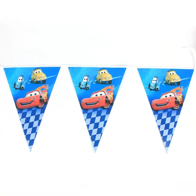 Disney Cars theme Flag 1set Banner Including 10pcs Pennants Kids Favor ...