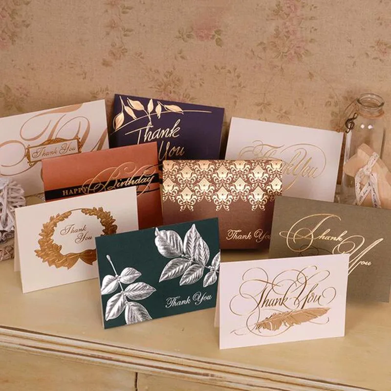 5pcs/lot Thank You Cards Postcard with Envelopes Birthday Greeting Card ...