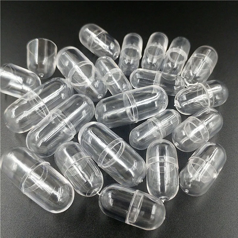 500pcs Pill Box 25MM Small size Transparent Capsule Shell Plastic Pill ...