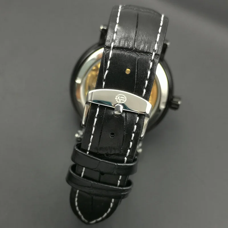 Leather Band Roman Numerals Hand-Wind Mechanical Watches Sports Army ...