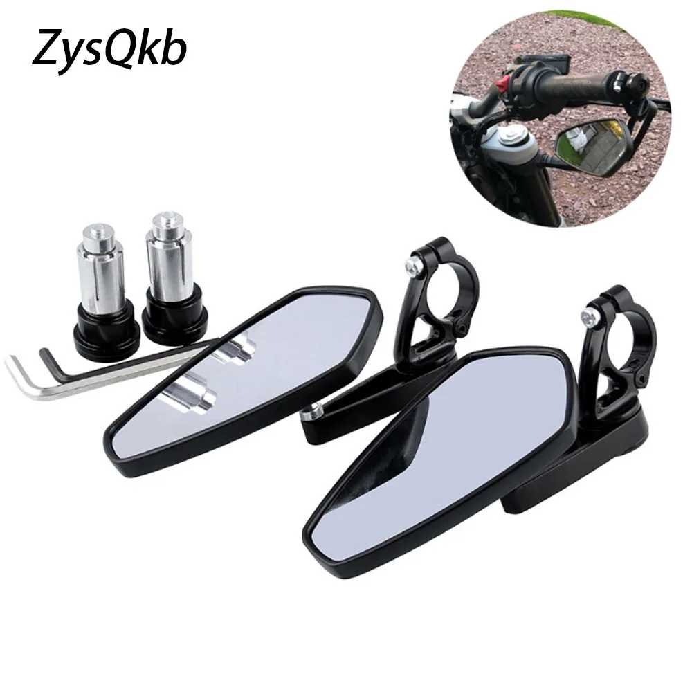 Universal Black Motorcycle Mirror Motorbike Rearview Side Handle Bar