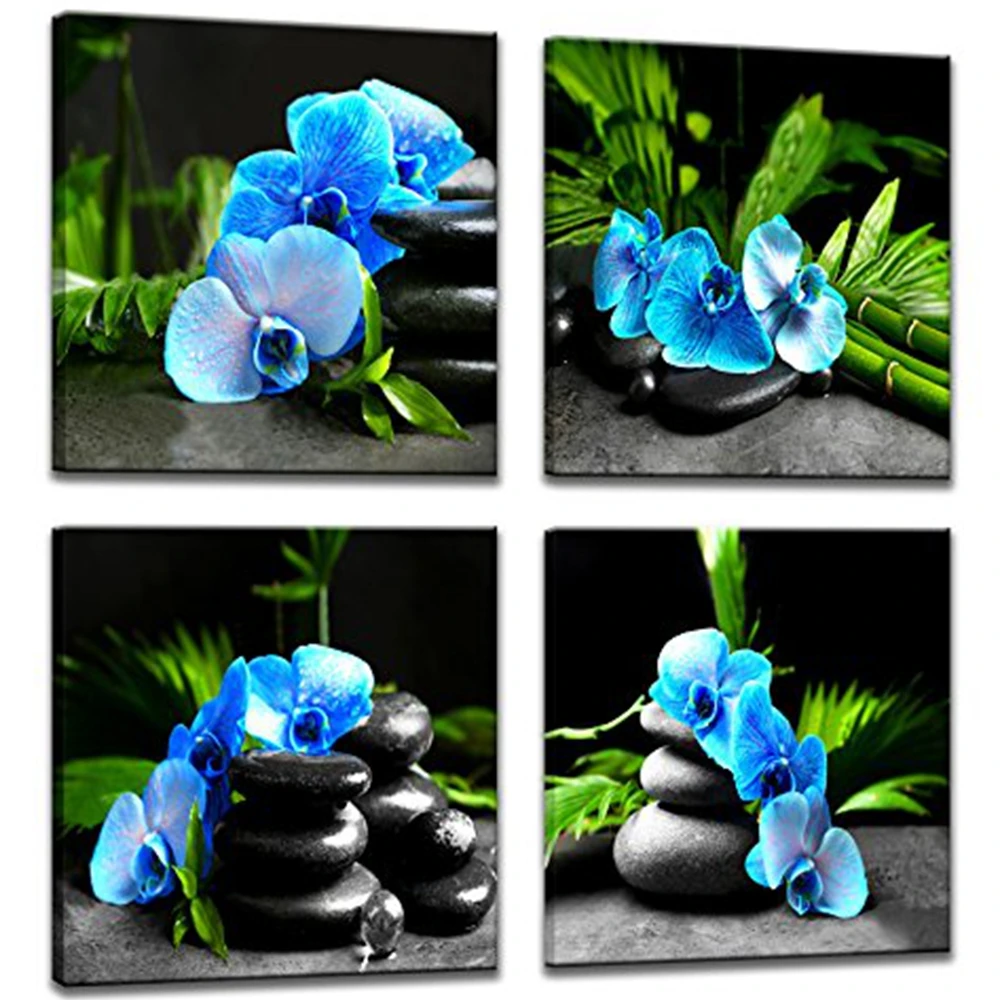 Aliexpress.com : Buy Zen Stone Green Leaf Blue Flower Home Decor ...