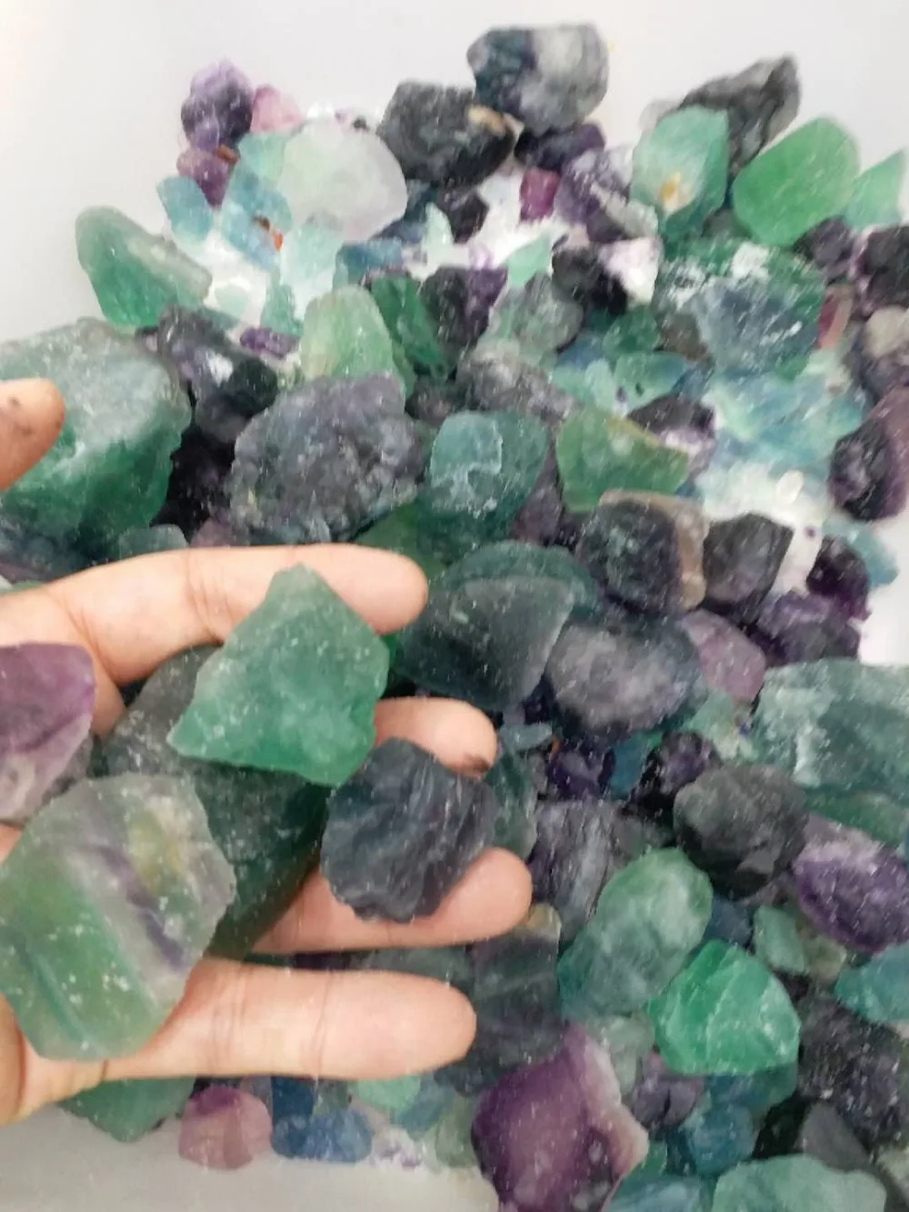 1000g Natural Beautiful Fluorite Quartz Crystal Gem Stone Original ...