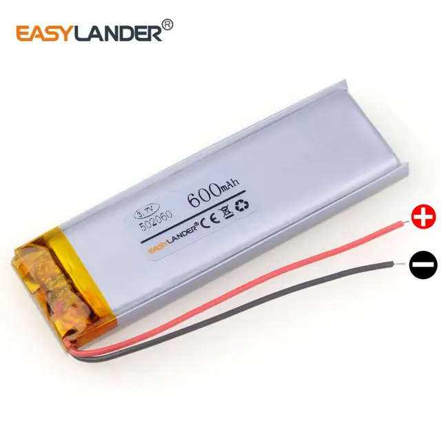 502060 3.7V 600mAh Li-polymer battery for GPS mp3 mp4 bluetooth Hearing ...