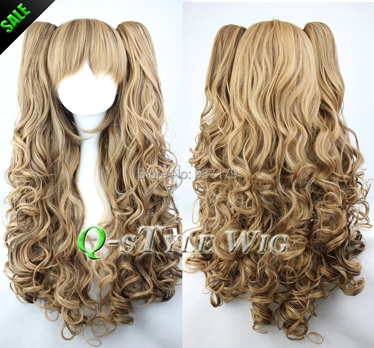 New fresh Harajuku Anime lolite style wig 70cm big wave wig with 2 ...