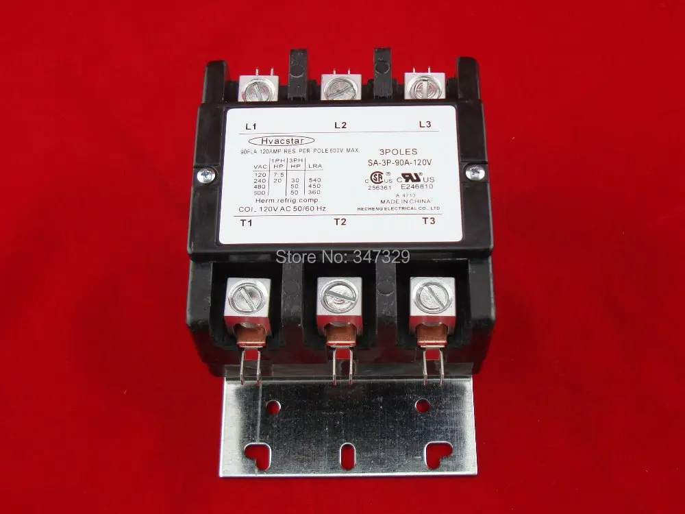 Hvacstar SA 3P 90A 120V Definite Purpose Contactor 3Poles 90FLA 120V AC ...