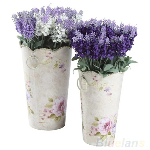 10 Heads Artificial Lavender Silk Flower Bouquet Wedding Home Party ...