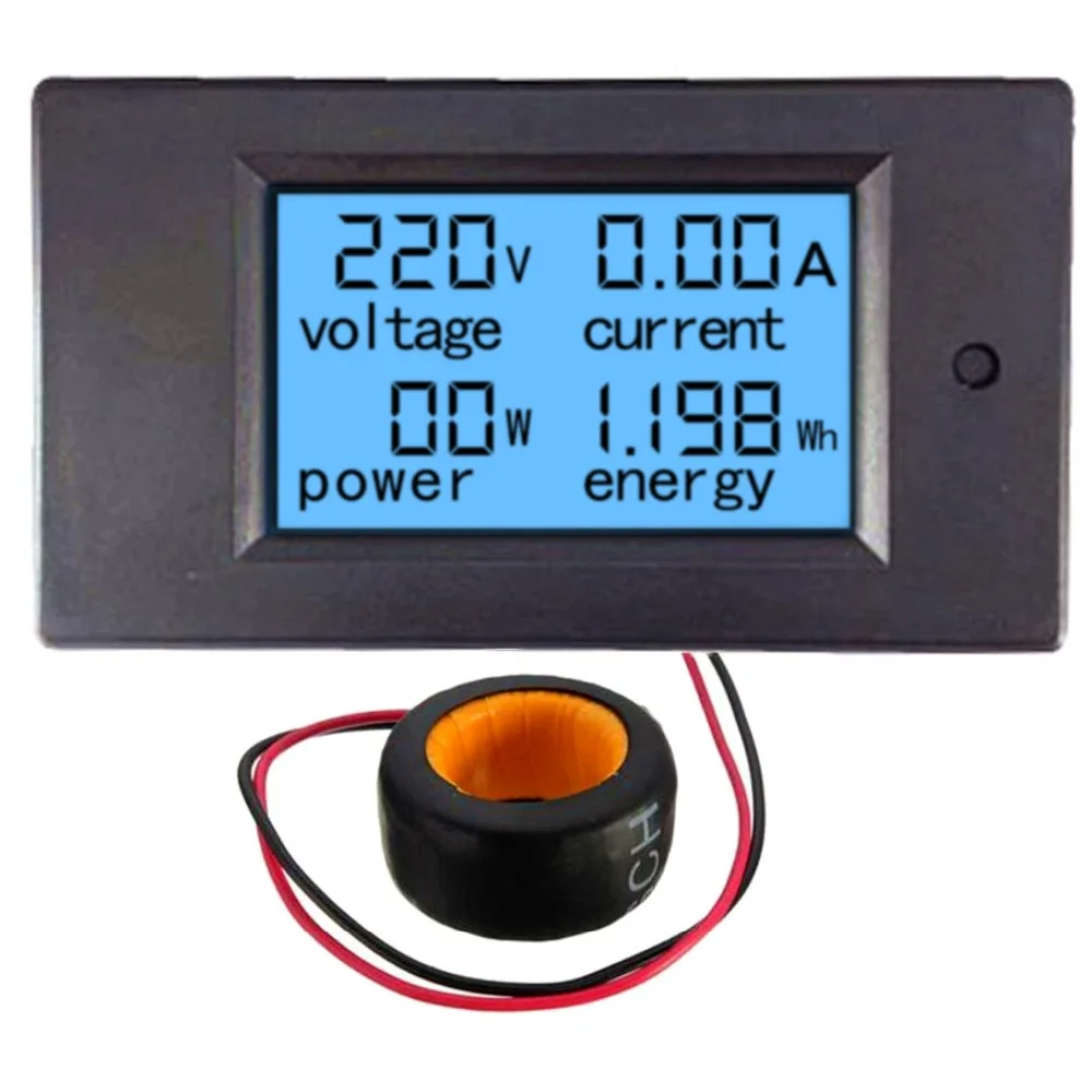 AC Voltage Meters 100A/80~260V Digital LED Power Panel Meter Monitor ...