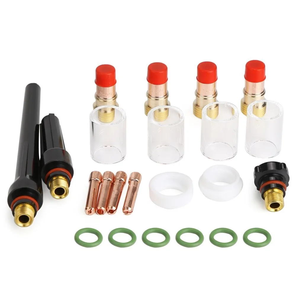 23PCS TIG Welding Torch Accessories Kit Body Glass Cup Alumina Nozzle ...