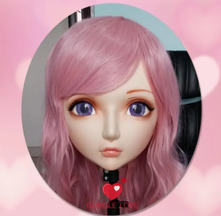 Km1101 Gurglelove Femalegirl Sweet Resin Half Head Kigurumi Bjd Mask Cosplay Japanese Anime
