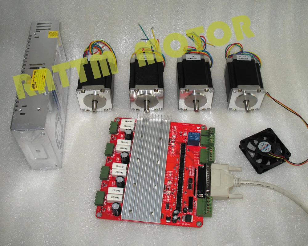 New-4Axis-NEMA23-308oz-in-stepper-motor-CNC-stepper-kit-4-Axis-TB6560 ...
