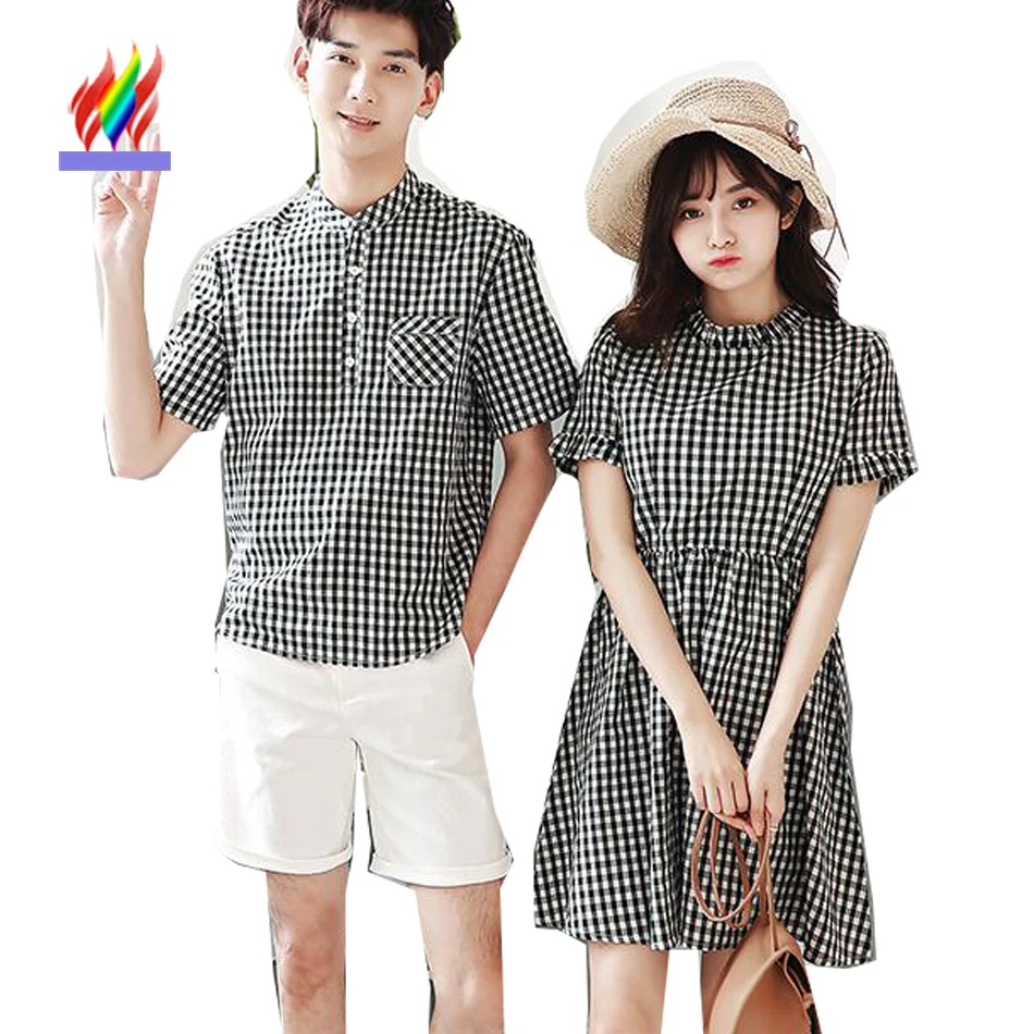 Matching Couple Clothes For Lovers Summer Short Sleeve Casual Dresses ...