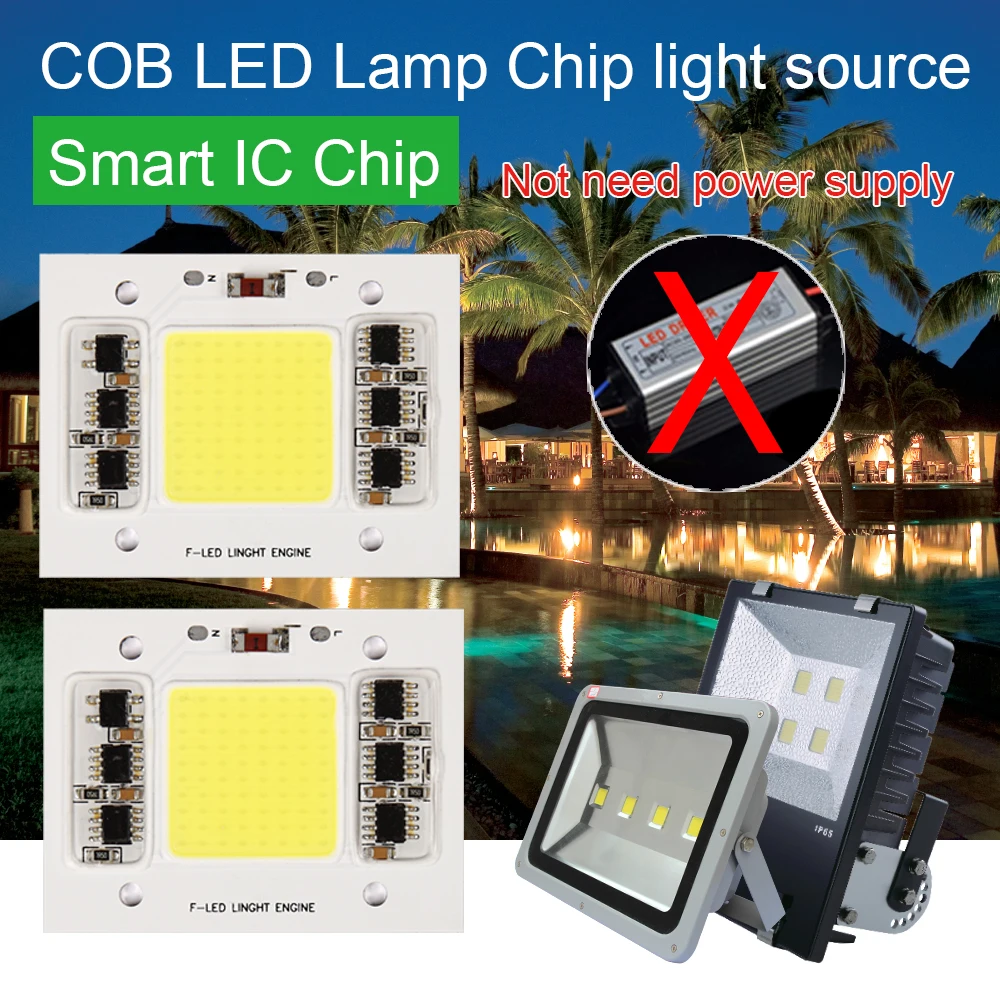 COB LED Lamp Chip light source Smart IC Driver 20/30/50W DIY For ...