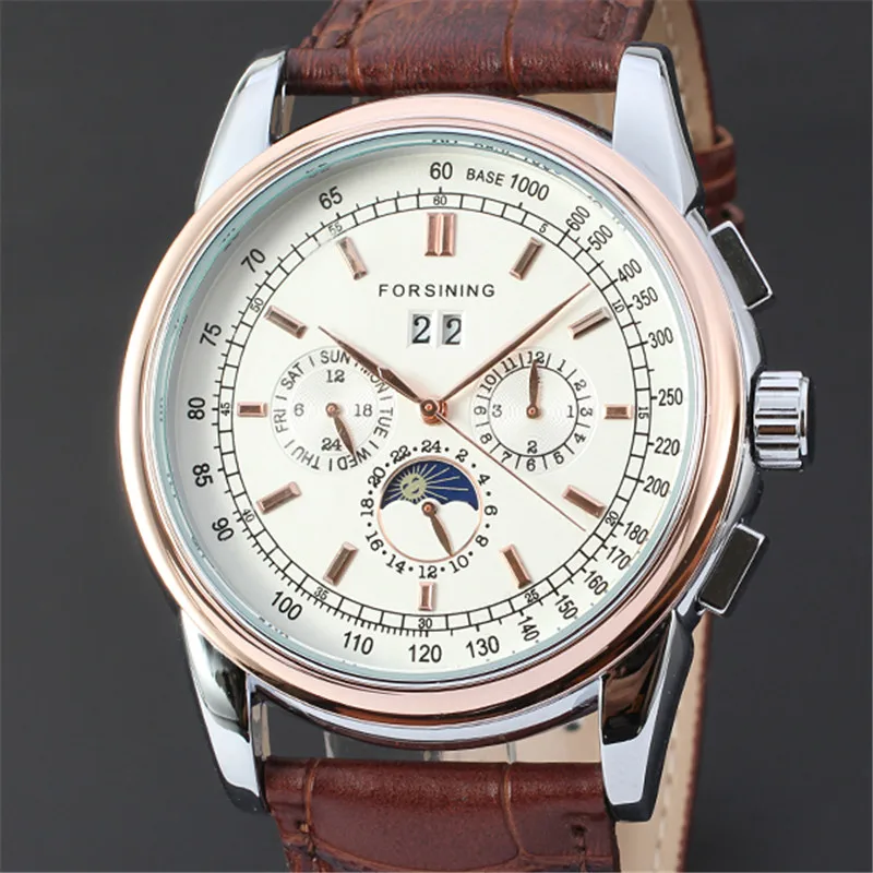 FORSINING Tourbillon Mens Watches Skeleton Automatic Mechanical Men 