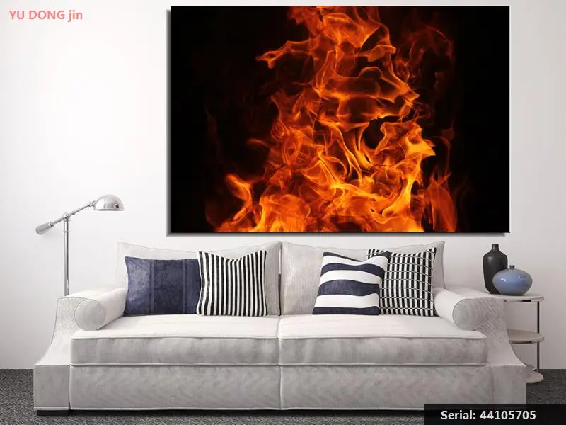 Raging fire Cartoon Modern oil Painting Drawing art Spray Unframed ...