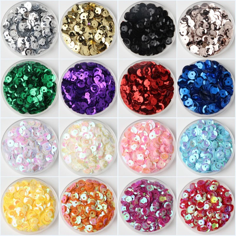10g/Lot Multi Size 4mm/5mm/6mm/8mm Sequin PVC Round Cup Sequins ...
