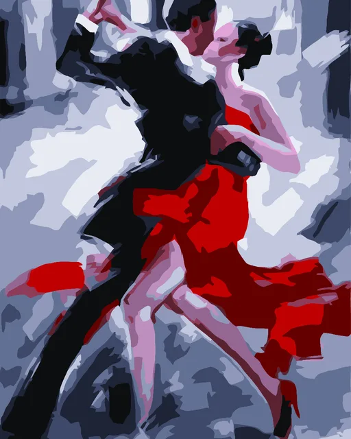 HQ Abstract Tango Dancer Digital Paint Painting By Numbers Coloring By ...